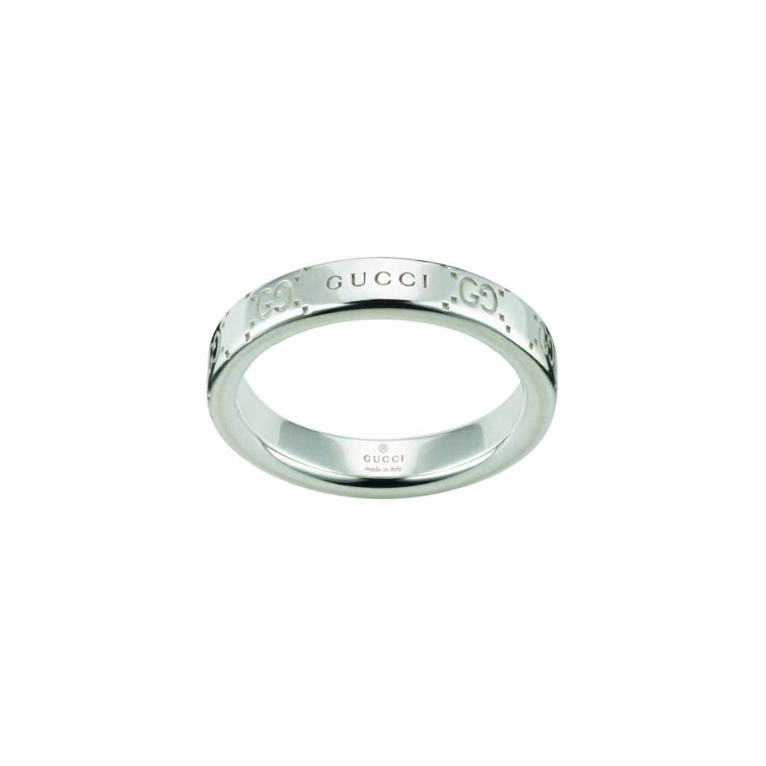 Gucci Signature GG Sterling Silver Thin Ring - YBC814712001014 | GUCCI ...