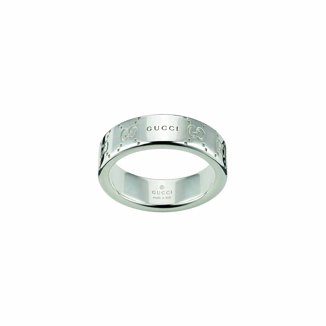 Gucci Signature GG Sterling Silver Wide Ring - YBC814720001024 | GUCCI ...